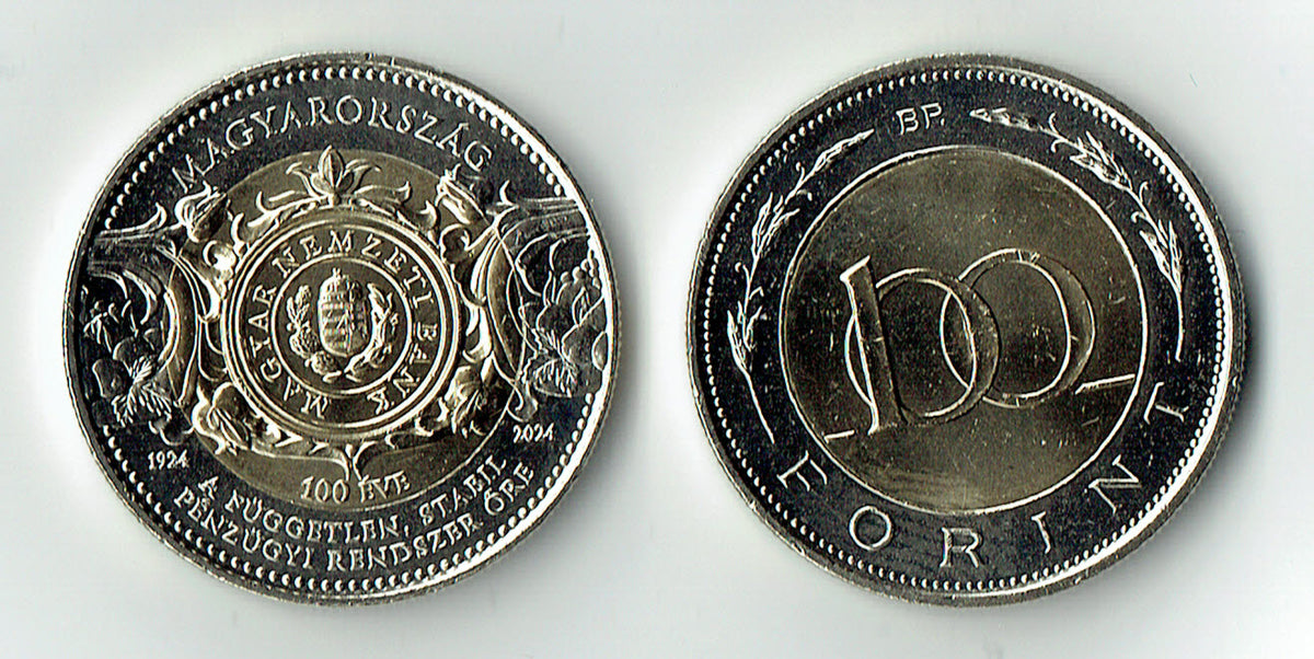 100 Forint Ungarn 2024 "100 Jahre Nationalbank / Magyar Nemzeti Bank ...