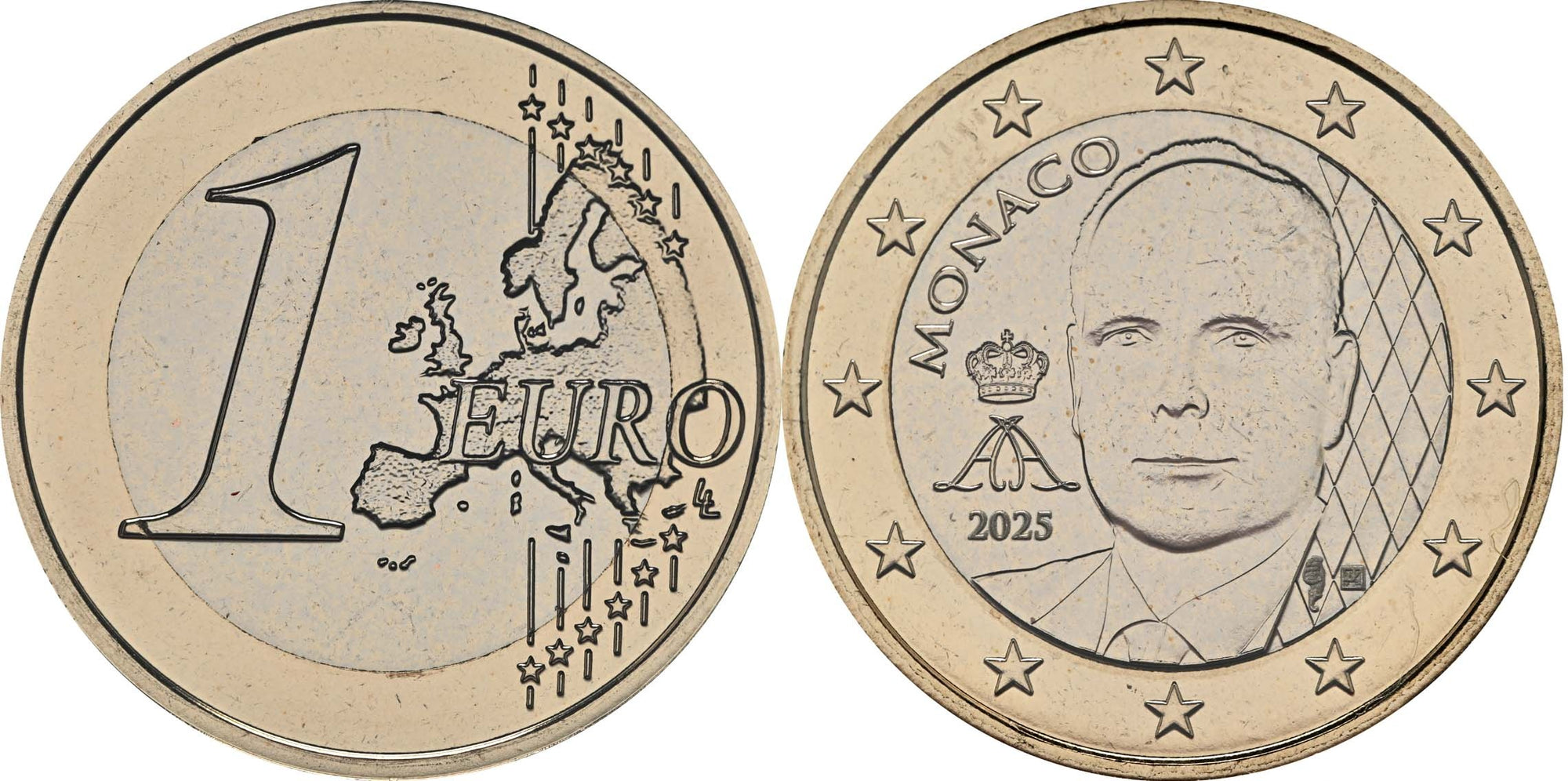 1 Euro Kursmünze Monaco 2025"Prince Albert II " #Neues Motiv#| Münzhandel Ortner