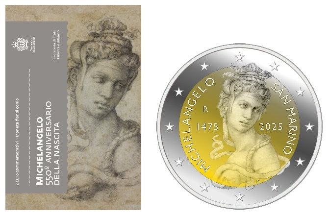 2 Euro Sondermünze San Marino 2025"550. Geburtstag von Michelangelo"| Münzhandel Ortner