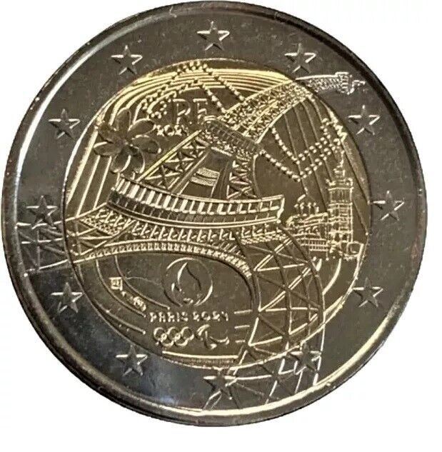 2 Euro Sondermünze Frankreich 2024"Die Fackel - Olympische Spiele Pari ...